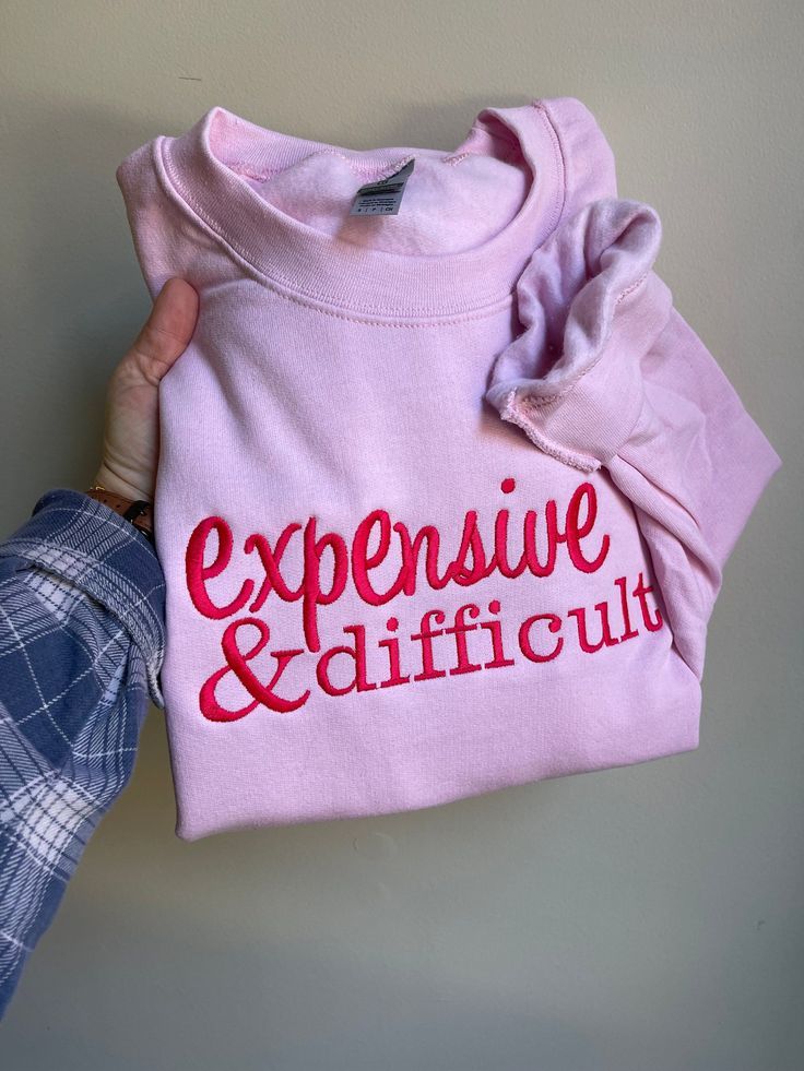 Monochromatic Pink Expensive and Difficult Embroidered Crewneck ...